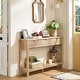 47.2" Console Table with 3 Drawers & Open Shelf, Modern Wood 2-Tier Entryway Table, Natural Oak ...